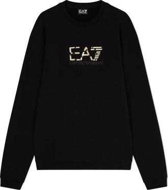 Emporio Armani Emporio Armani Ea7, Homme, Sweatshirts et sweats &agrave; capuche, Noir, Taille: XL Felpa girocollo Premium Label in cotone