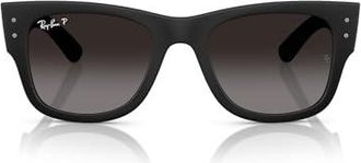 Ray-Ban Lunettes de soleil carr&eacute;es Mega Wayfarer Liteforce Rb4840s, Sable noir/gris d&eacute;grad&eacute; polaris&eacute;, 52 mm