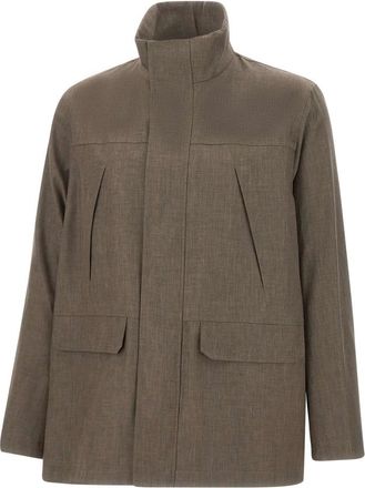 Herno Homme, Vestes, Brun, Taille: XL Parka en lin 2 &eacute;paisseurs