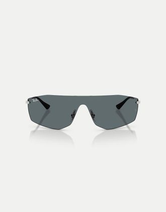 Ray-Ban Alix - Lunettes de soleil irr&eacute;guli&egrave;res &agrave; verres gris - Argent&eacute;