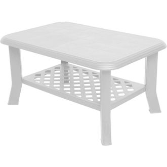 Dmora Dmora - Table basse avec porte-revues, Made in Italy, couleur blanche, Dimensions 90 x 46 x 60 cm