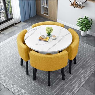 Generic Eingebauter Tisch und Stuhl. Kleiner, quadratischer runder Konferenztisch mit 4 St&uuml;hlen, for den Einsatz in Gesch&auml;ften, Besprechungen und kleinen Vera