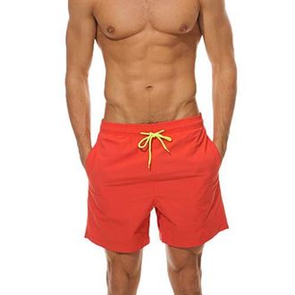 Generic Short d&eacute;t&eacute; pour homme - Short de plage pour homme - Pour la course &agrave; pied, le surf, le sport - Grande taille - Pantalon de vacances respirant, Orange,