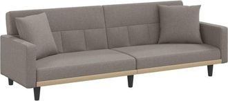 vidaXL Schlafsofa mit Kissen Taupe Stoff vidaXL