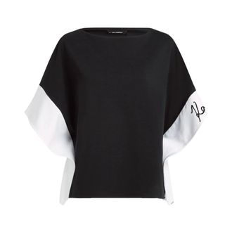 Karl Lagerfeld Femme, Tops, Noir, Taille: 38 FR Top D&eacute;tail Signature
