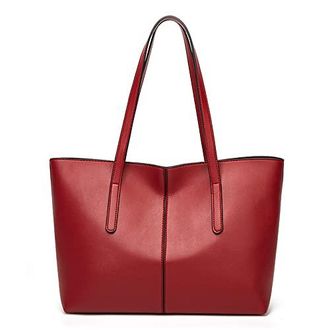 Generic Sac fourre-tout de grande capacit&eacute; en cuir souple pour femme Sac &agrave; main classique tendance Sac &agrave; bandouli&egrave;re fourre-tout pour femme avec fermeture &eacute;cl
