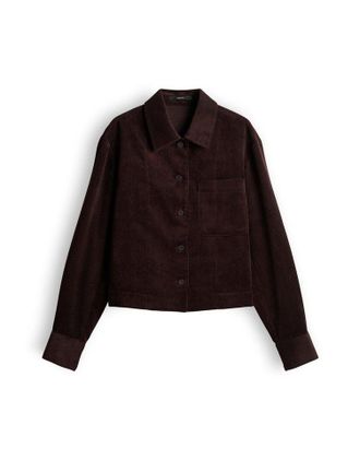 someday Langarmbluse Boxy Overshirt aus Feincord Samtige Oberfl&auml;che mit edler Optik
