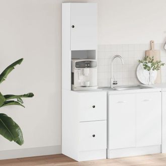 vidaXL Vidaxl - Armoire de cuisine blanc 35x50x180 cm bois ding&eacute;nierie