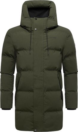 Stone Harbor Herren lange Steppjacke Wintermantel mit magnetischem Verschluss Darianoo XX Dark Olive Gr. 3XL