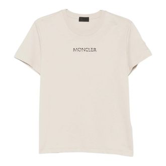 Moncler Rundhals-T-Shirt - - Tops - Damen - Beige - M