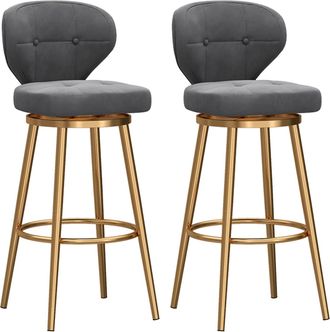 Generic Drehbare Barhocker mit runder Fu&szlig;st&uuml;tze und Beinen, Moderne K&uuml;chenbarhocker, 2 St&uuml;ck