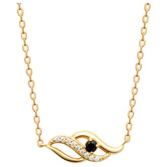 Brillaxis Collier en plaqué or oxyde noir et blancs