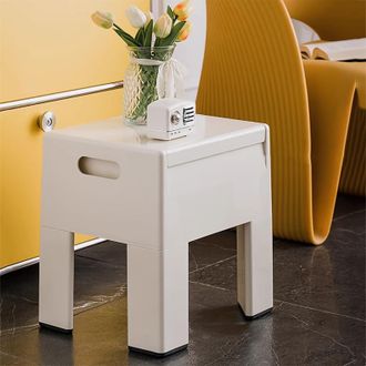 Generic Quadratischer Nachttisch Aus Kunststoff Mit Stauraum, Abnehmbaren Beinen Und Trennwand, Multifunktionaler Beistelltisch for Schlafzimmer Oder (14,1 x1