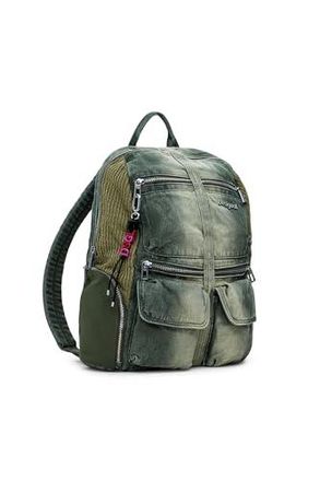 Desigual sac &agrave; dos de loisirs Chester Hybrid Denim Big Backpack Kaki