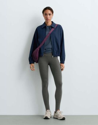 Oysho veste courte en m&eacute;lange de laine bleu marine