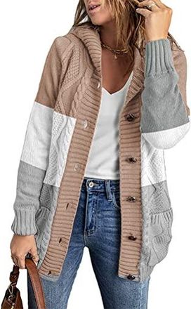 ORANDESIGNE Femmes Cardigan D&eacute;contract&eacute; Tricot&eacute; Sweaters Casual Chaud Gilet Doublure en Peluche avec Poches Pulls Chunky Tricot Manteau Sweater avec Poches Outwea