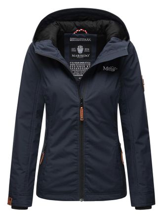 Marikoo Damen &Uuml;bergangsjacke leichte wind- und wasserabweisende Jacke mit Kapuze Navy