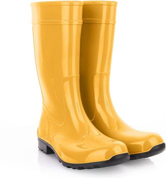 Lemigo Damen Gummistiefel Wasserdicht Hohe Regenstiefel Gartenschuhe 967 Ilse (Gelb, 37)