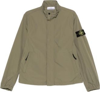 Stone Island logo-patch jacket - Gr&uuml;n