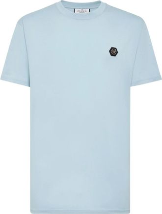 Philipp Plein Homme, Tops, Bleu, Taille: 3XL T-Shirt Col Rond T&ecirc;te de Mort