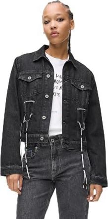 Karl Lagerfeld Veste En Jean À Nouer En Dentelle Coupe Classique Pour Femme, Noir, XL