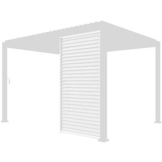 Sweeek Persienne 130cm pour pergola bioclimatique Triomphe. c&ocirc;t&eacute; 4m. panneau brise vue. aluminium. blanc