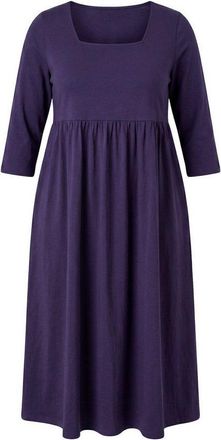 Ulla Popken Maxikleid Jerseykleid A-Linie Carr&eacute;-Ausschnitt 3/4-Arm