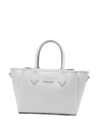 Emporio Armani Palmellato Leather Tote Bag - White