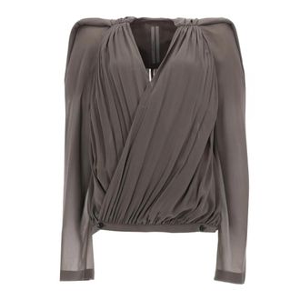 Rick Owens Maria Draped V-neck Jacke - - Blouses & Shirts - Damen - Grau - M