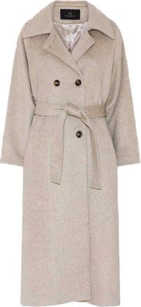 Bruuns Bazaar Femme, Manteaux, Beige, Taille: 38 FR Belted Manteaux