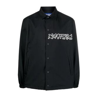 Junya Watanabe Grafikdruck Hemdjacke Schwarz - - Jackets - Herren - Schwarzk - S