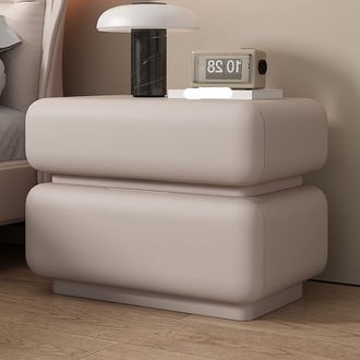 Generic Nachttisch Aus Massivholz Mit 2 Schubladen, Beistelltisch Im Mid-Century-Modern-Stil, Hoher Quadratischer Beistelltisch for Schlafzimmer, Wohnzimmer, 