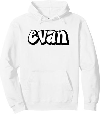 BDAZ Evan Graffiti Personalisierter Name Schwarz Wei&szlig; Schriftzug Pullover Hoodie