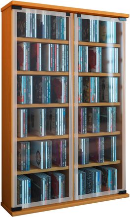 MID.YOU Mid.you Cd-Regal, Buche, Holzwerkstoff, 10 Fächer, 60x92x18 cm, Wohnzimmer, Regale, CD & DVD-Regale