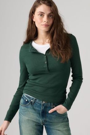 Levi's Essential Long-Sleeve Henley - Damen - Gr&uuml;n / Gr&uuml;n