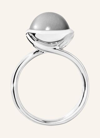Tamara Comolli Tamara Comolli Ring Ring Bouton Large Moonstone Grey Aus 18k Wei&szlig;gold Mit Grauer Mondstein silber
