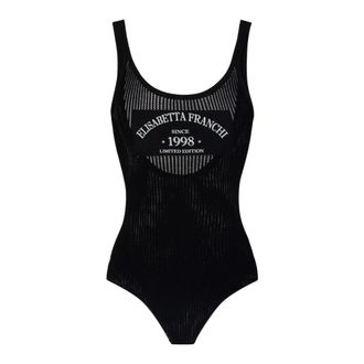 Elisabetta Franchi Femme, Tops, Noir, Taille: 38 FR Hauts sans manches