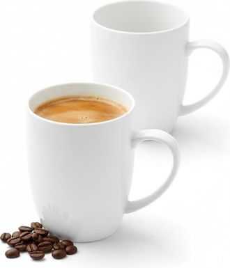 Wilmax England Wilmax - Teetassen & Kaffeetassen - 2er Set - 460ml - Kaffeebecher Porzellan - Becherset - Tasse f&uuml;r Tee, Kaffee, Cappuccino - Porzellantassen mit Gri