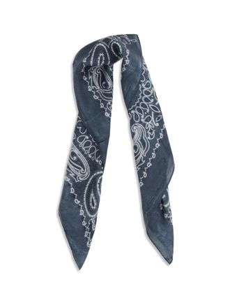 Golden Goose Paisley Printed Silk Scarf - Navy