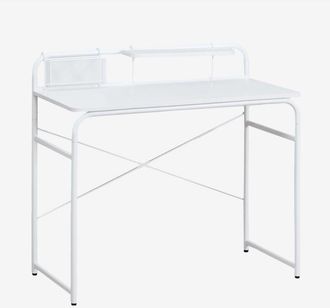 Sklum Bureau Sibila en acier et bois SKLUM Blanc