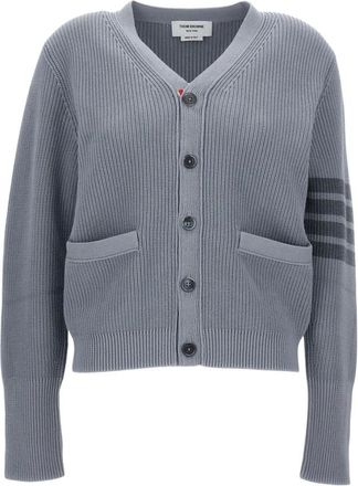 Thom Browne Homme, Pulls, Gris, Taille: M Cardigan Col en V