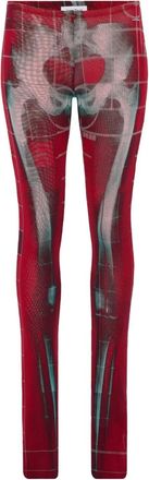 Jean Paul Gaultier Hose aus Mesh mit grafischem Print - Rot