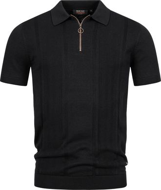 Indicode Herren INSago Poloshirt mit Rei&szlig;verschluss | Herrenpoloshirt Polokragen Baumwollshirt Black, XXL