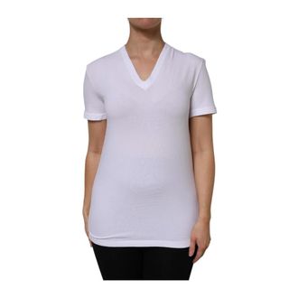 Dolce & Gabbana Wei&szlig;es V-Ausschnitt Top T-Shirt - - Tops - Damen - Wei&szlig; - S