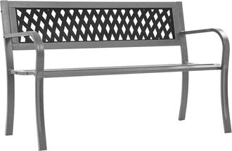 vidaXL Vidaxl - Gartenbank Schwarz 120 cm Stahl