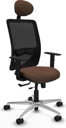 Piqueras y Crespo B&uuml;rostuhl mit R&uuml;ckenlehne aus Netzstoff mit 1D-Armen, h&ouml;henverstellbare Lendenwirbelst&uuml;tze und festes Kopfteil, ausgestattet mit Syncro/Traslack und S