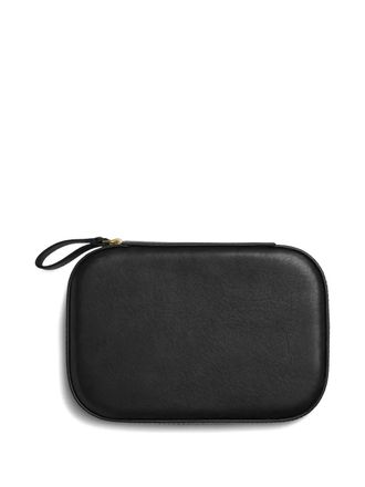 Shinola trousse de voyage en cuir &agrave; fermeture zipp&eacute;e - Noir