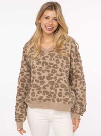 Zwillingsherz Strickpullover 3D Leo mit erhabenem Leomsuter