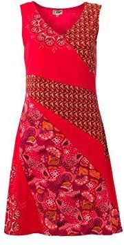 Coline Robe Courte dété Ethnique - Couleur : Rouge - Taille : M