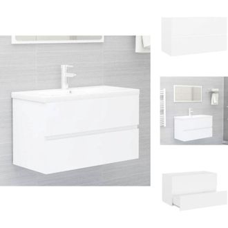 vidaXL Waschbeckenunterschrank Wei&szlig; 80x38,5x45 cm Holzwerkstoff - Waschtischschrank - Badezimmerm&ouml;bel - Holzwerkstoffschrank - Wei&szlig;er Schrank - Unterschrank